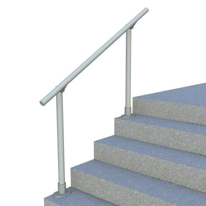 Aluminium handrail for steps or ramps (suitable for any angle ...