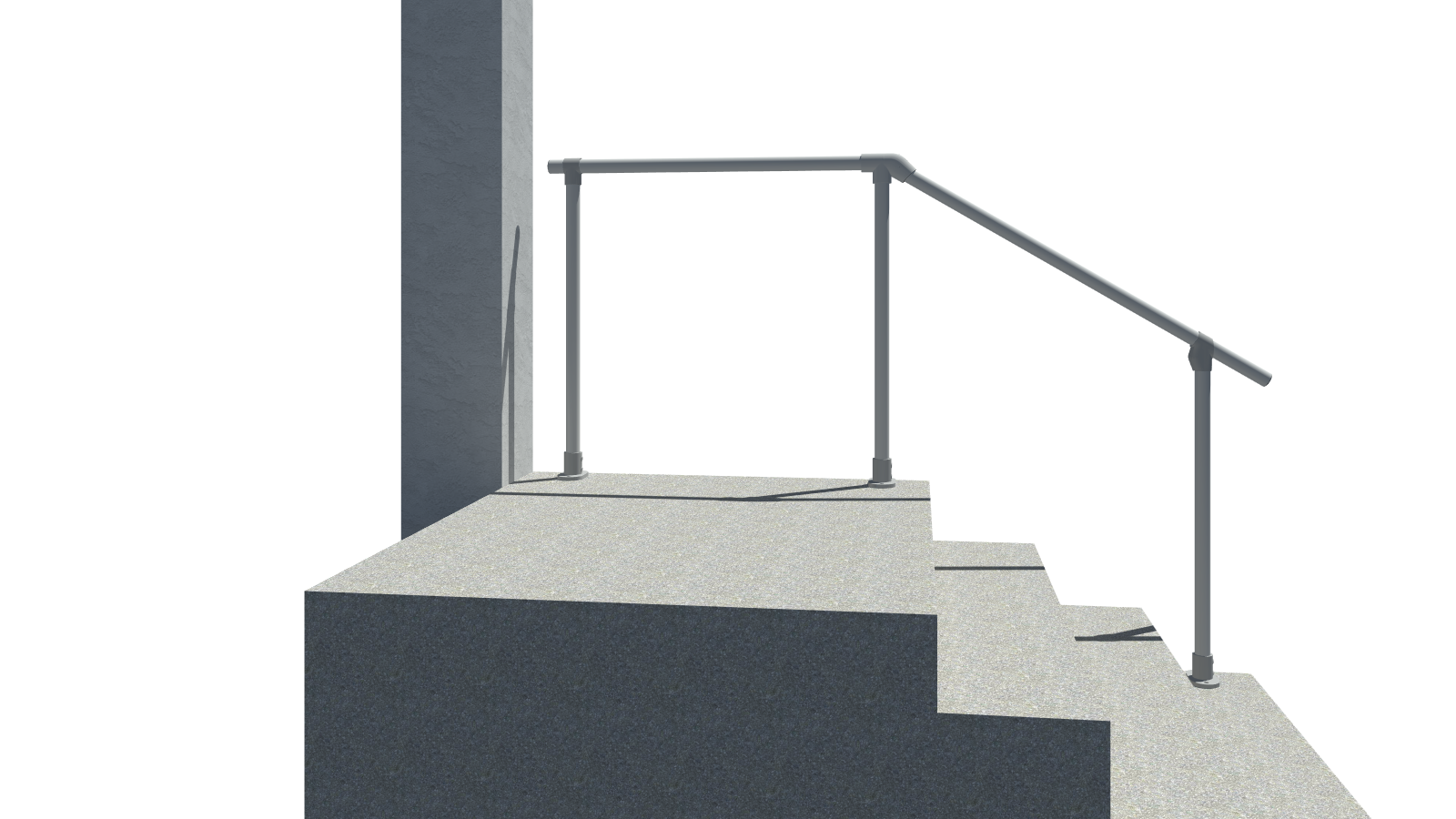 Handrail for steps and landing (angles 30-45) - Simplified Building