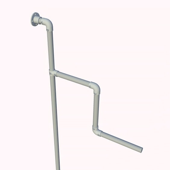 Wall Mounted Clothing Display Rack - Simplified Building