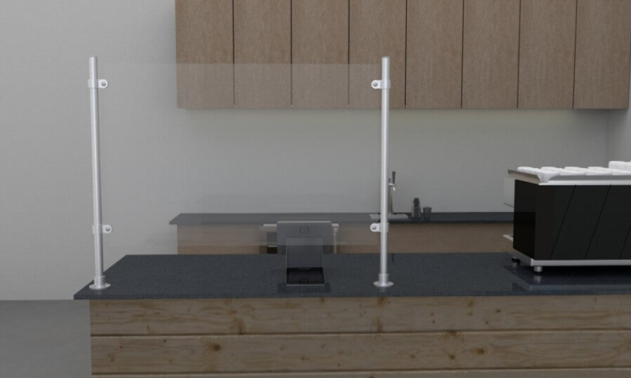 7 Sneeze guard designs for countertops - Simplified Building